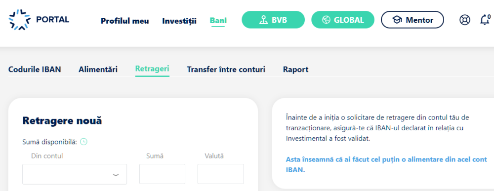 Ghid retragere numerar - Investimental